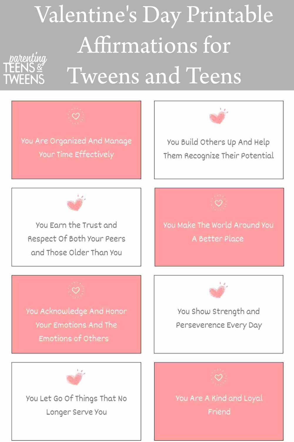 Simple Valentine's Day Affirmations To Share With Your Teens (and free ...